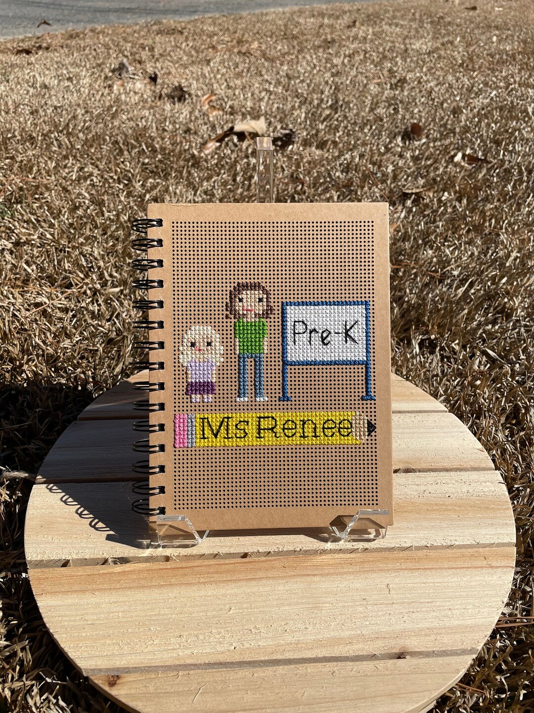 Teacher Gift Personalized Cross Stitch Notebook Christmas Gift - Etsy