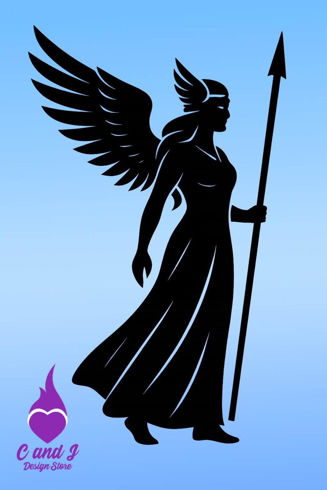 Valkyrie Silhouette SVG Bundle: Norse Warrior Woman Cut Files (digital ...