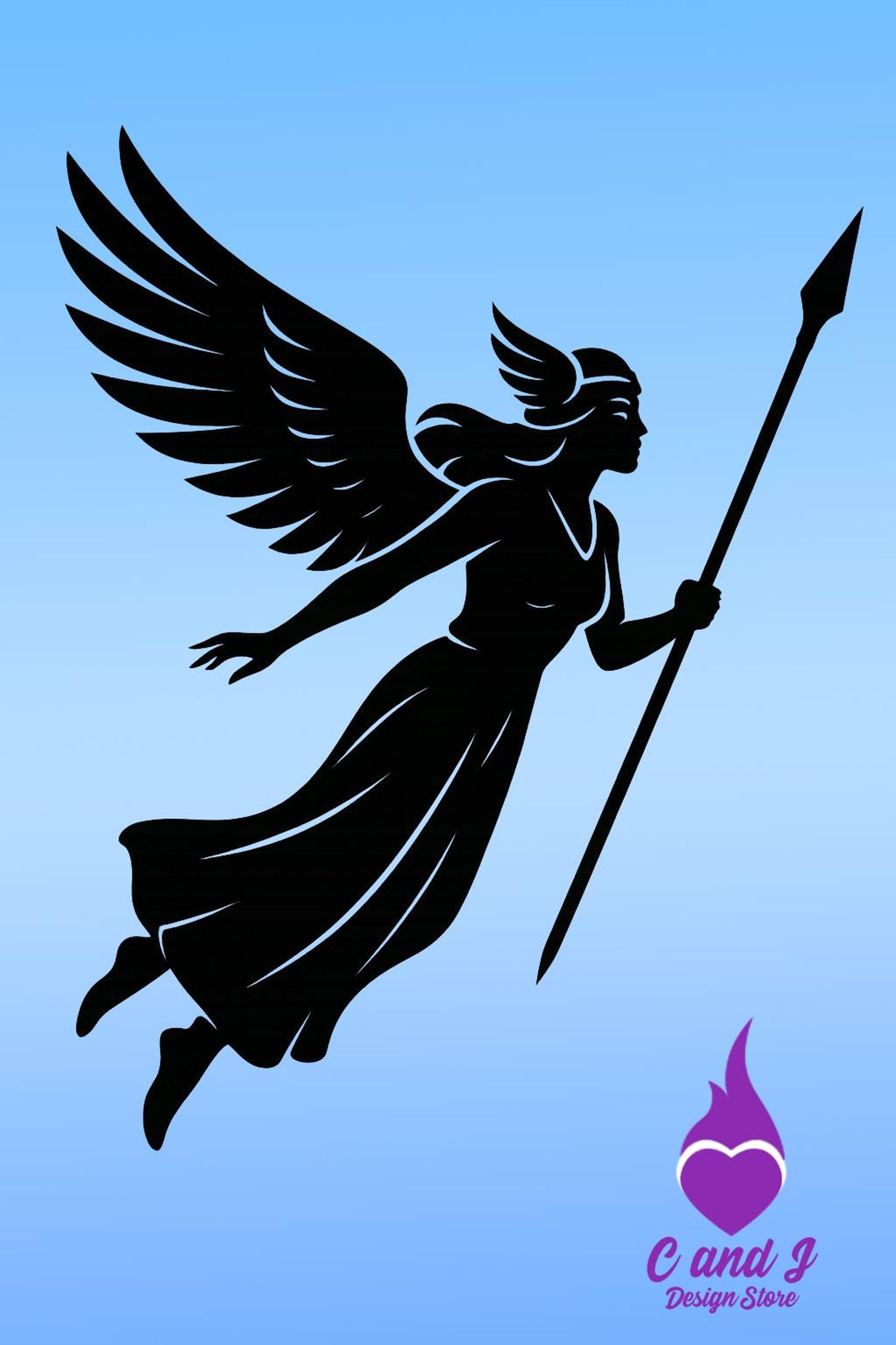 Valkyrie Silhouette SVG Bundle: Norse Warrior Woman Cut Files (digital ...