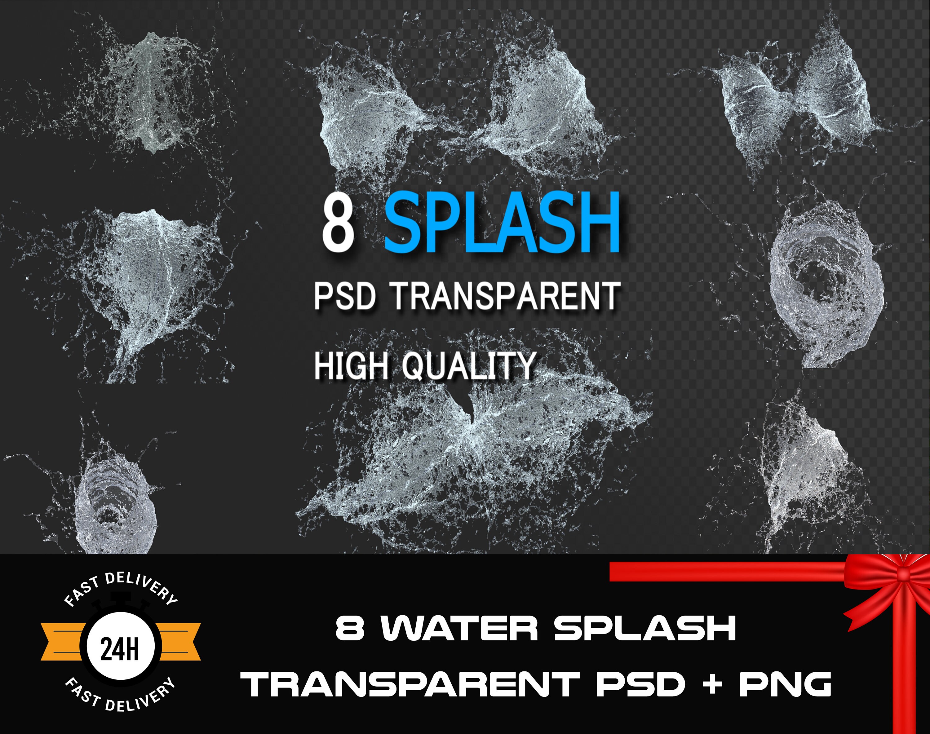 Water Splash Overlays Water Splash Clipart Splash Overlay | Etsy