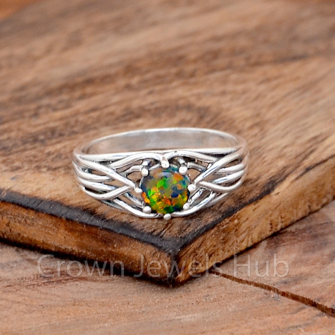 Embracing Tree Branch Ring, Bello Opal Ring, Opal Engagement Ring, Tree ...