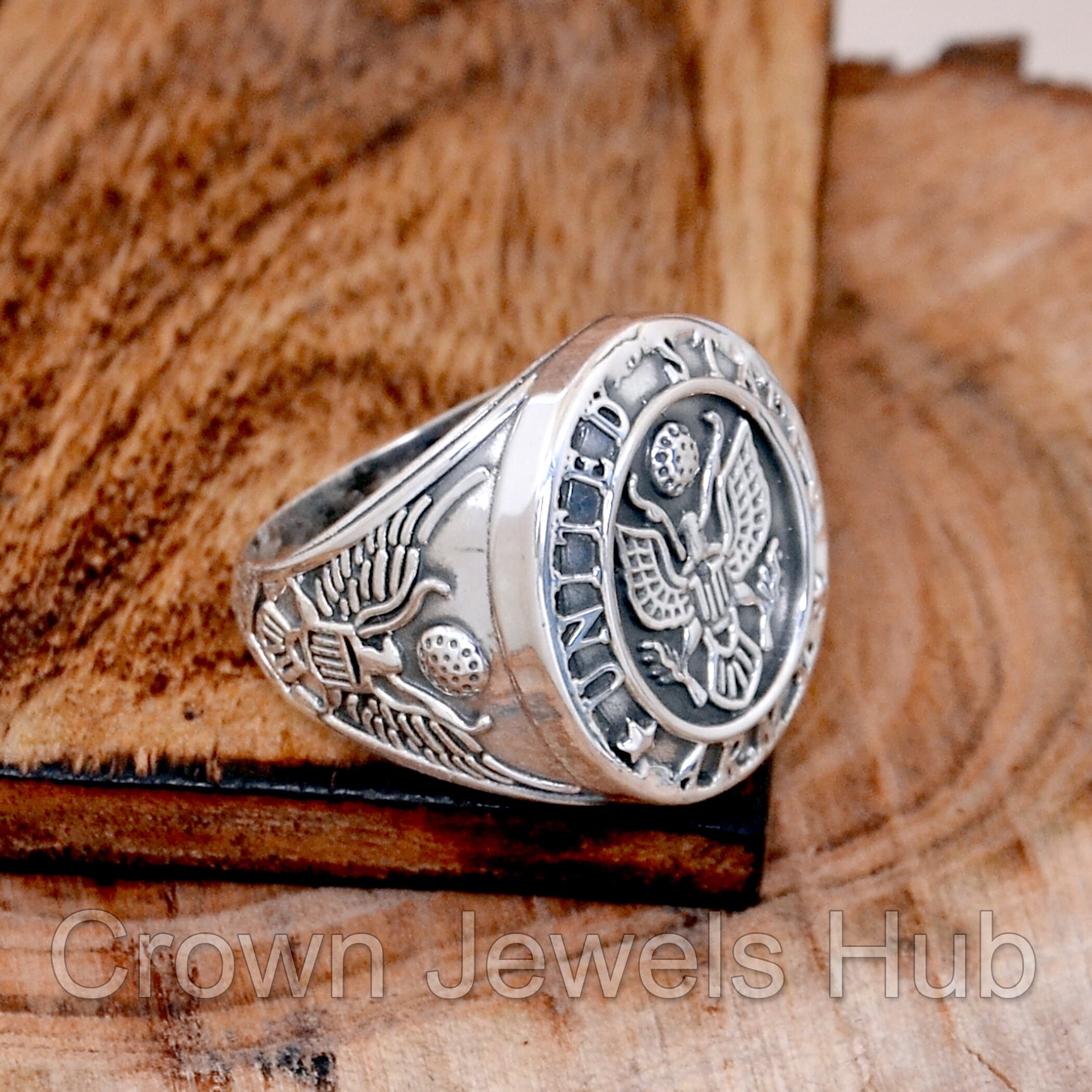 Handmade 925 Sterling Silver USA Army Ring, American Army Ring, Army ...