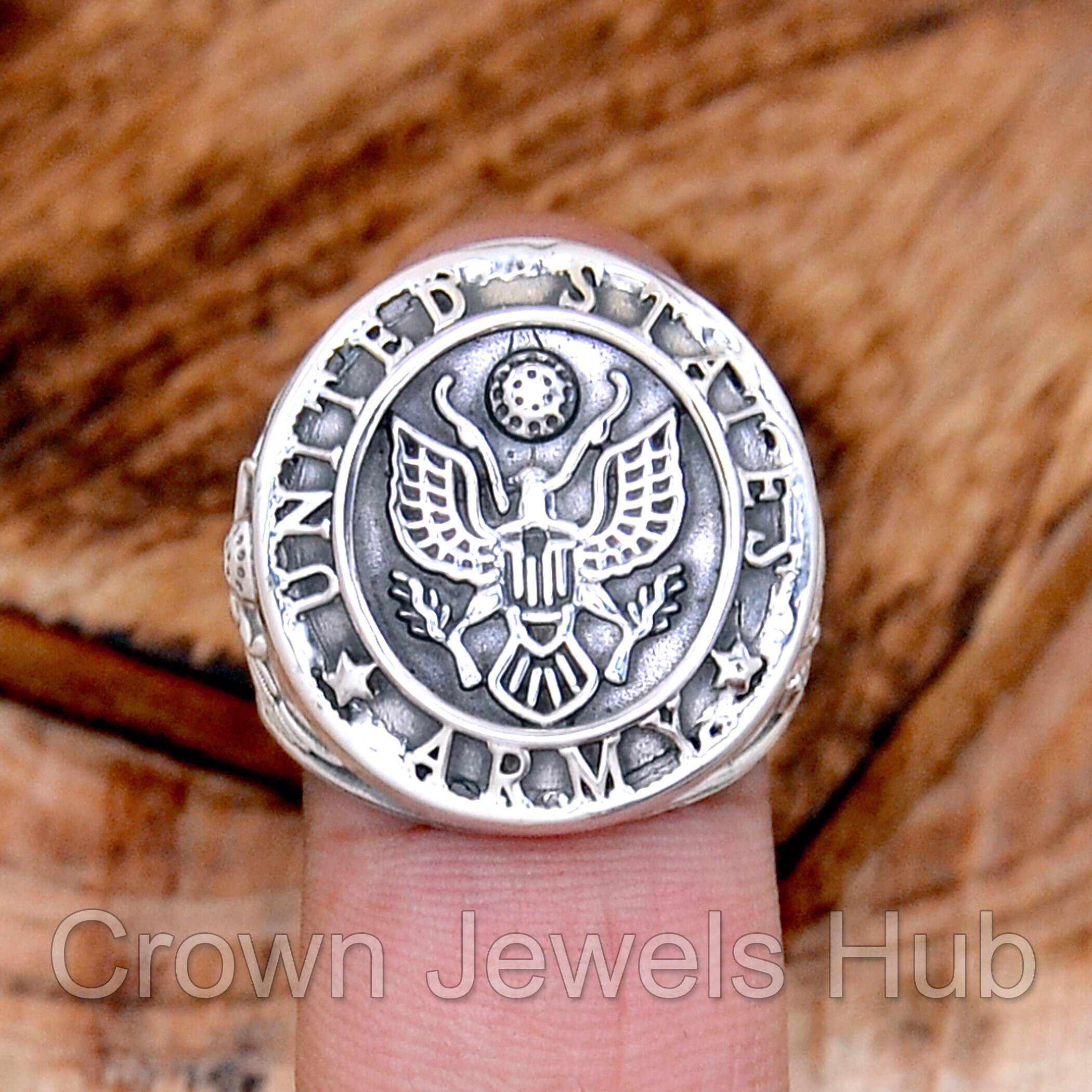 Handmade 925 Sterling Silver USA Army Ring, American Army Ring, Army ...