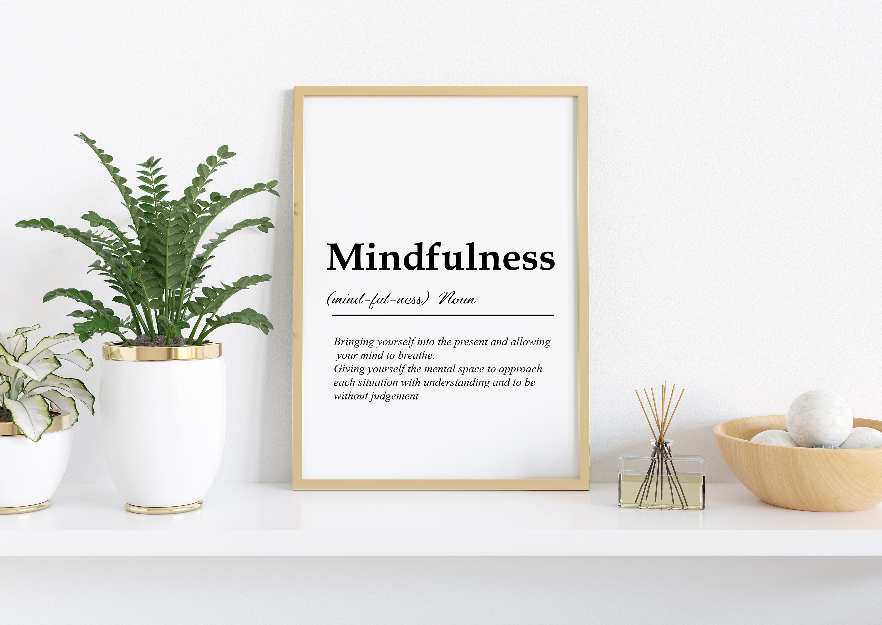 Mindfulness Definition Wall Print Scandi Print Family Home | Etsy