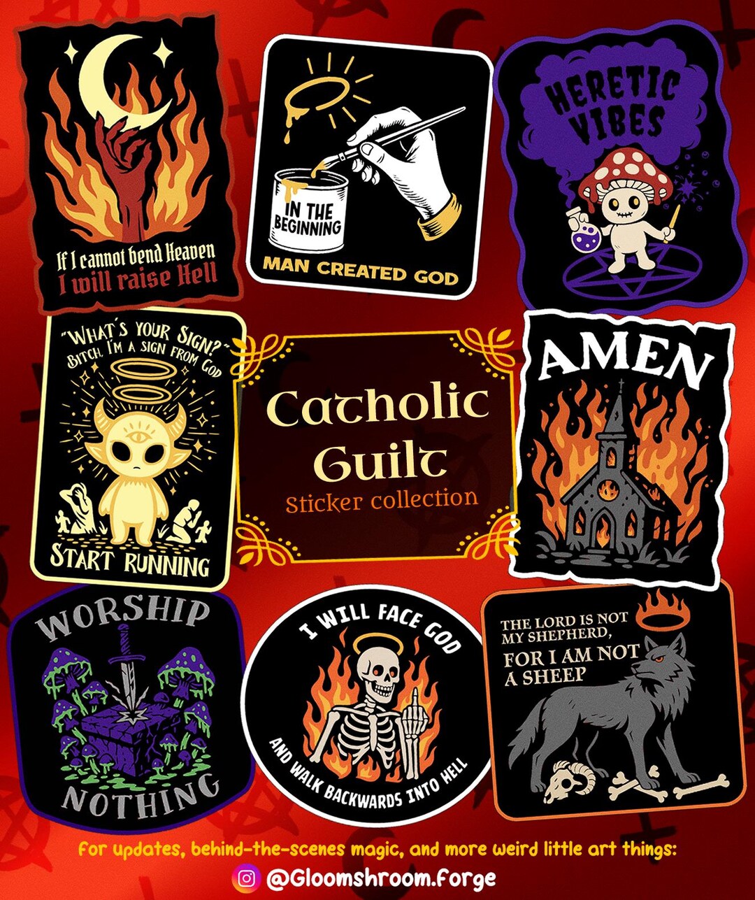 Catholic Guilt Sticker Pack: Blasphemous Anti-religion Vinyl Stickers ...