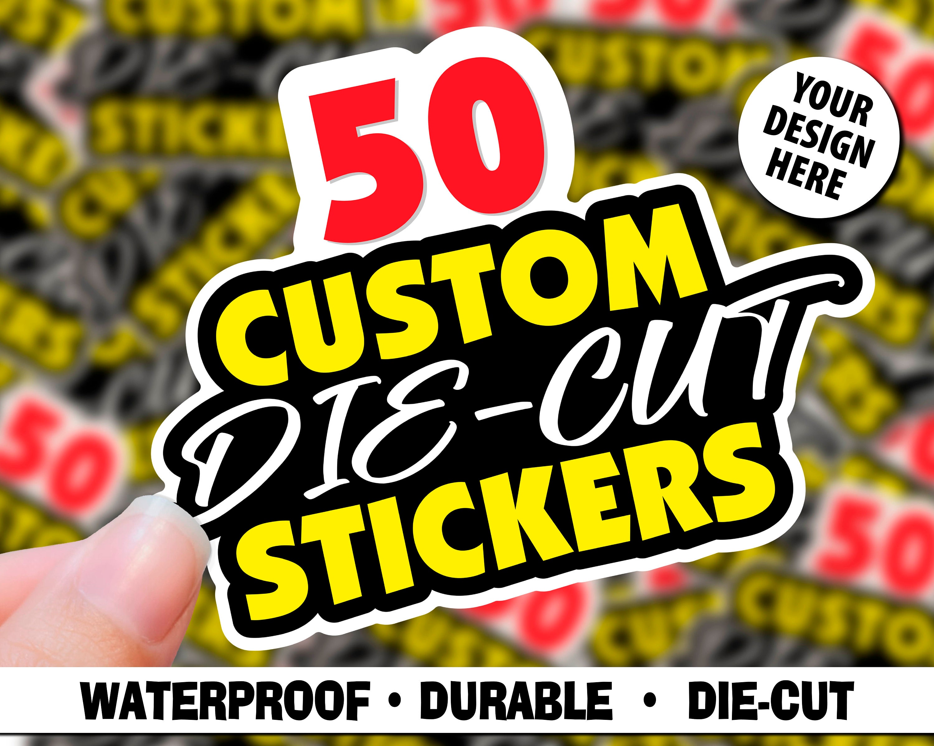 50 Custom Die Cut Vinyl Stickers With Your Amazing Design Logo - Etsy UK
