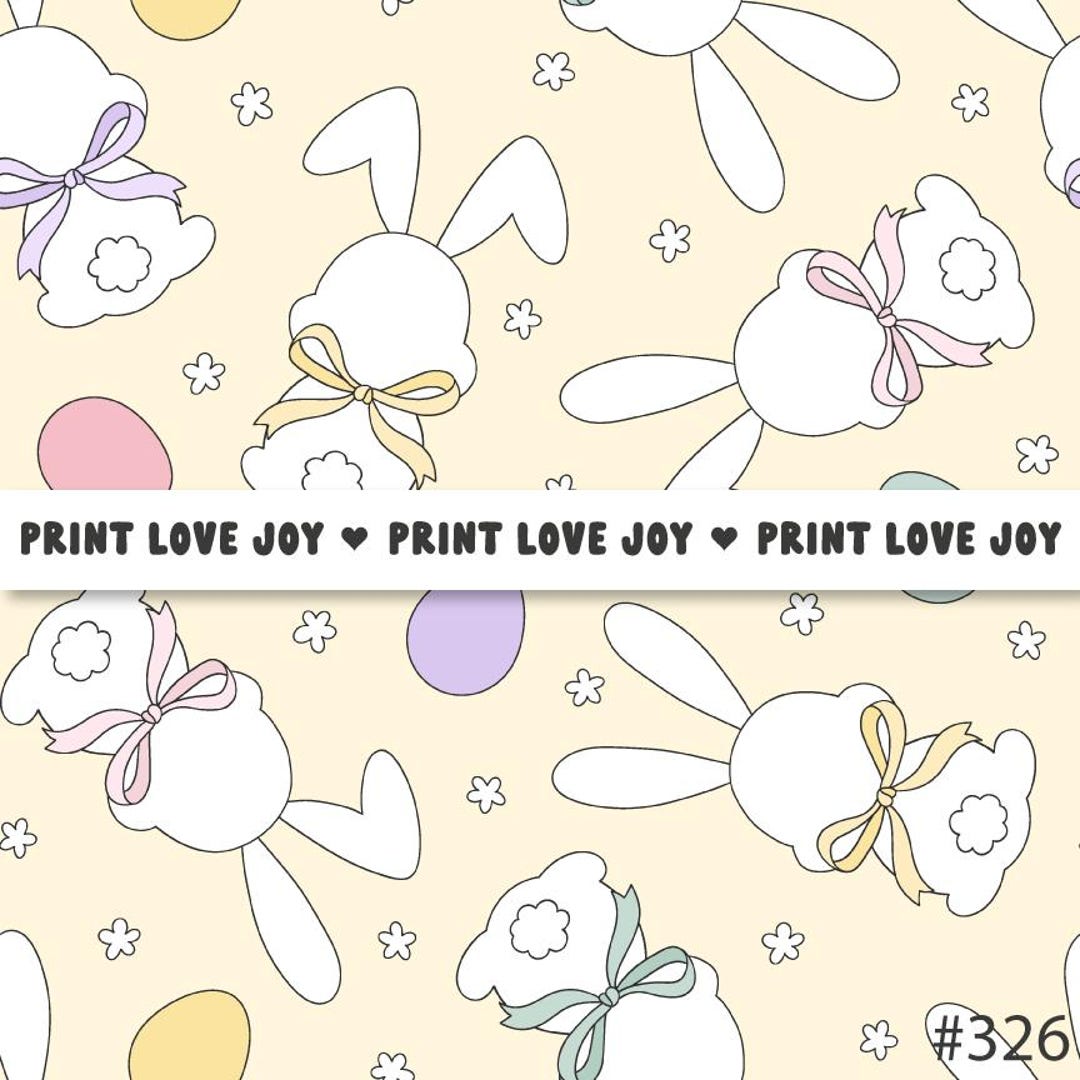 Cute Easter Bunny Seamless Pattern | Pastel Bunny Digital Paper ...