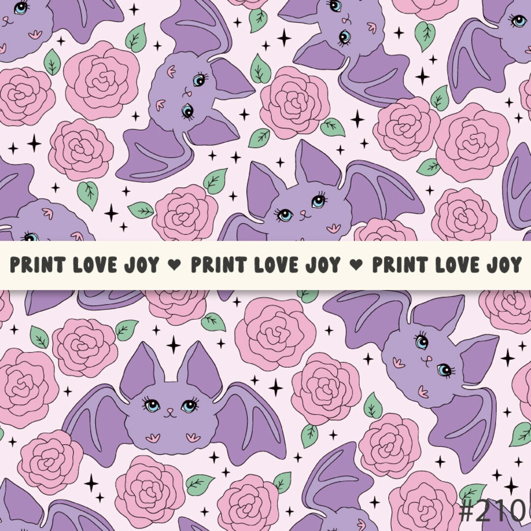 Pink Halloween Bat Doll Halloween Seamless Pattern File Printable ...