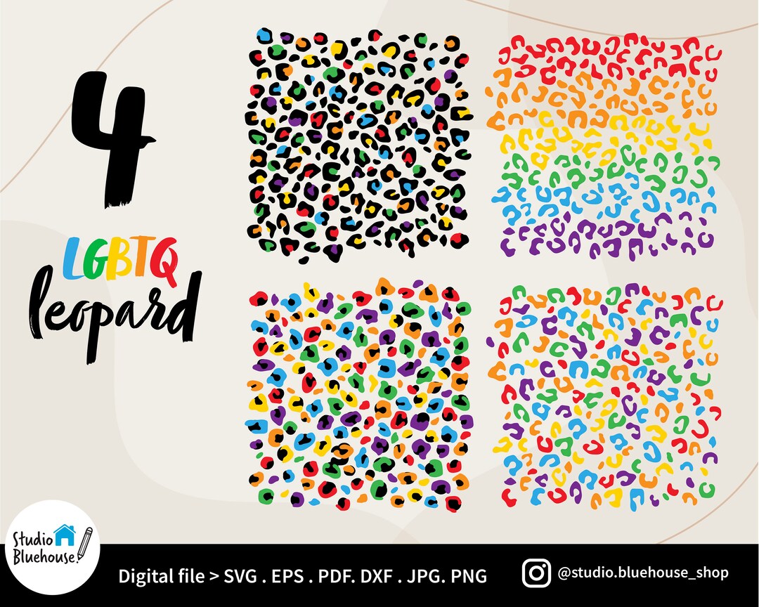 Leopard Pride Svg Rainbow Leopard Patterns SVG LGBTQ Pride SVG Digital ...