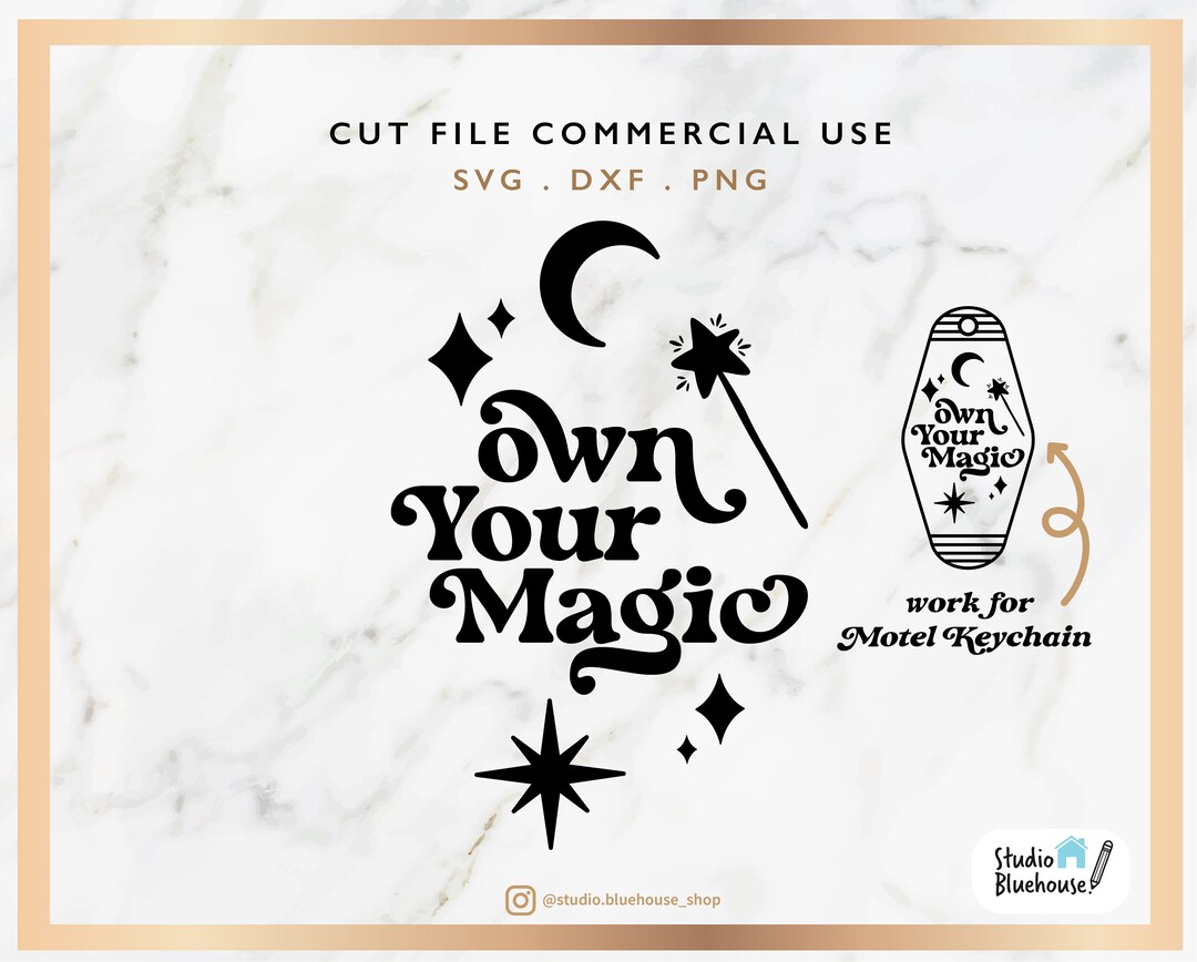 Motel Keychain Svg Own Your Magic Svg Halloween Svg Funny Quote Svg Vintage Keychain Svg Cut ...