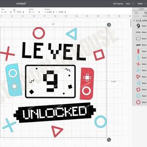 Level 9 Unlocked Svg 9th Birthday Boy Gamer Svg 9 Years Old Gamer Shirt ...