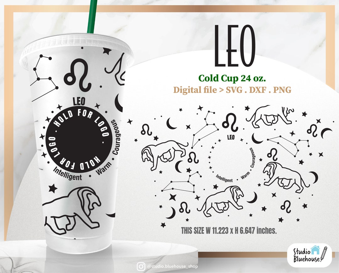 LEO Seamless Wrap Zodiac Horoscope Reusable Full Wrap Sbux 24oz Venti ...