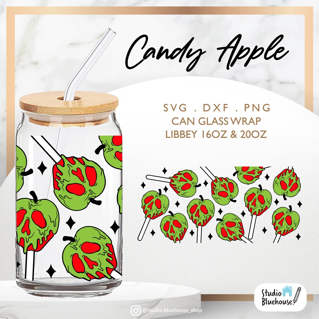 Libbey Glass 16oz | 20oz Candy Apple Svg Poison Apple Halloween Libbey ...