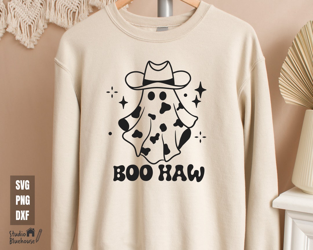 Boo Haw Svg Cowboy Ghost Svg Halloween Svg Spooky Vibes Svg Cowboy Hat ...