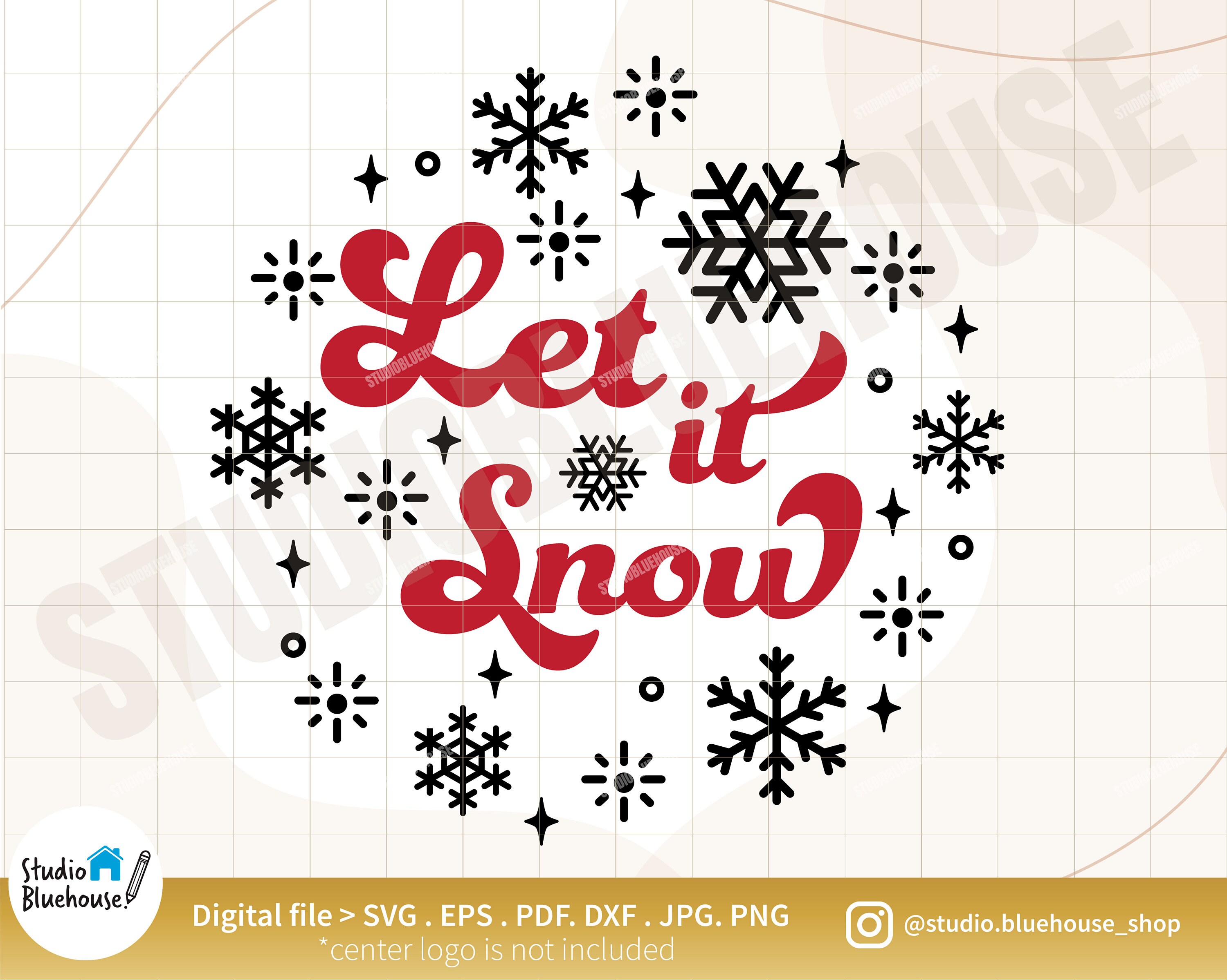 Cut File for Cricut Let it snow with snowflakes Snowflake Svg Christmas ...