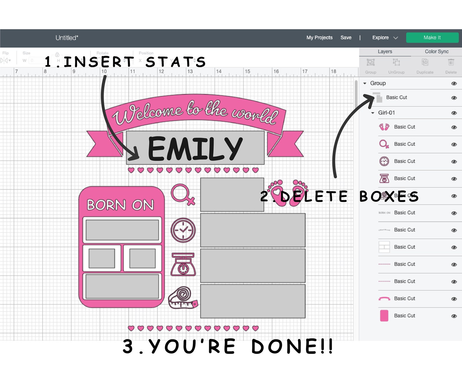 Baby Birth Announcement SVG Baby Birth Stats SVG Baby - Etsy