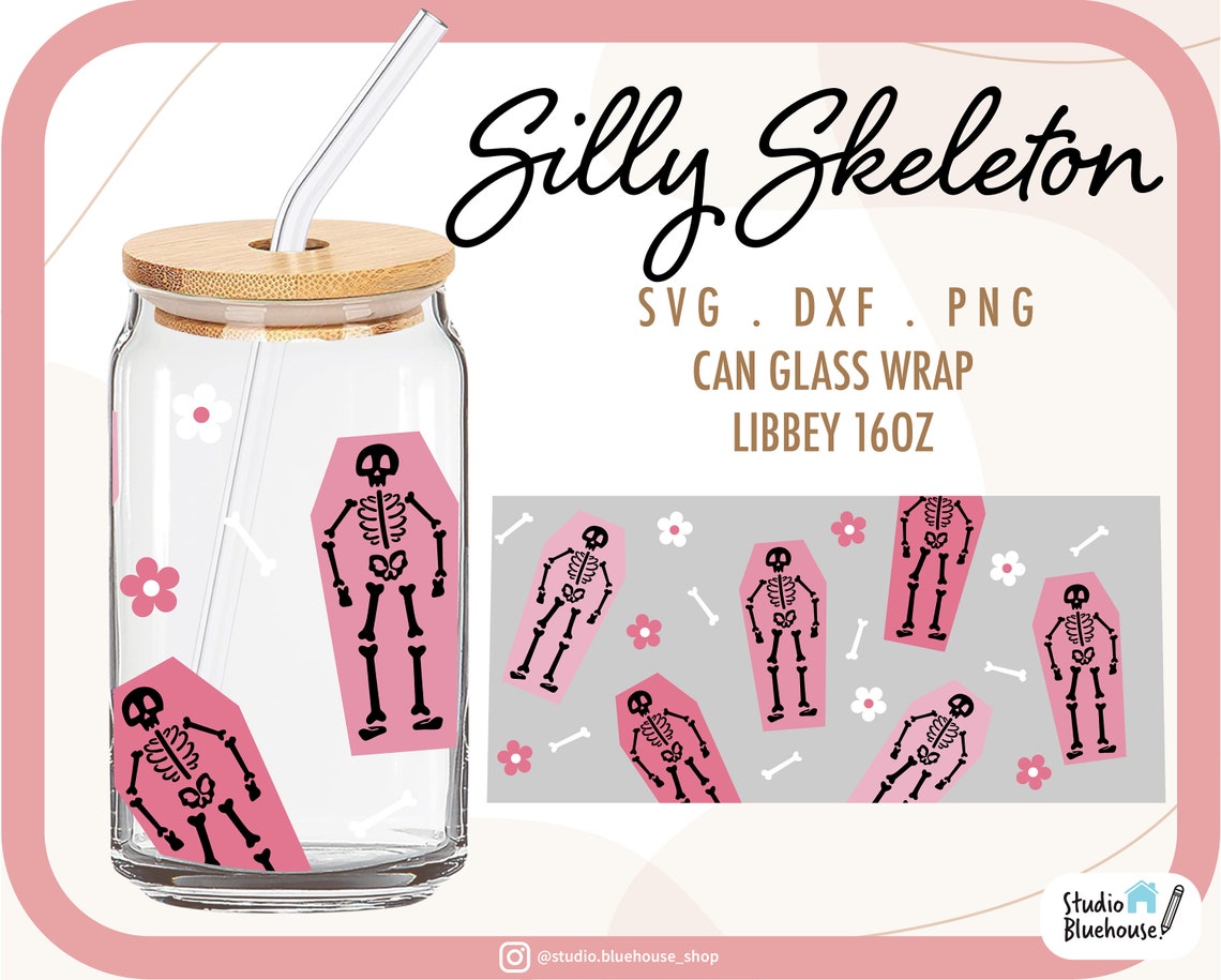 Silly Skeletons Svg Spooky Halloween Svg for Libbey 16oz - Etsy