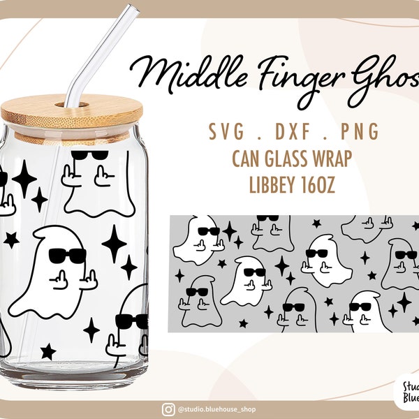 Middle Finger Ghosts 16oz Glass Can - Etsy