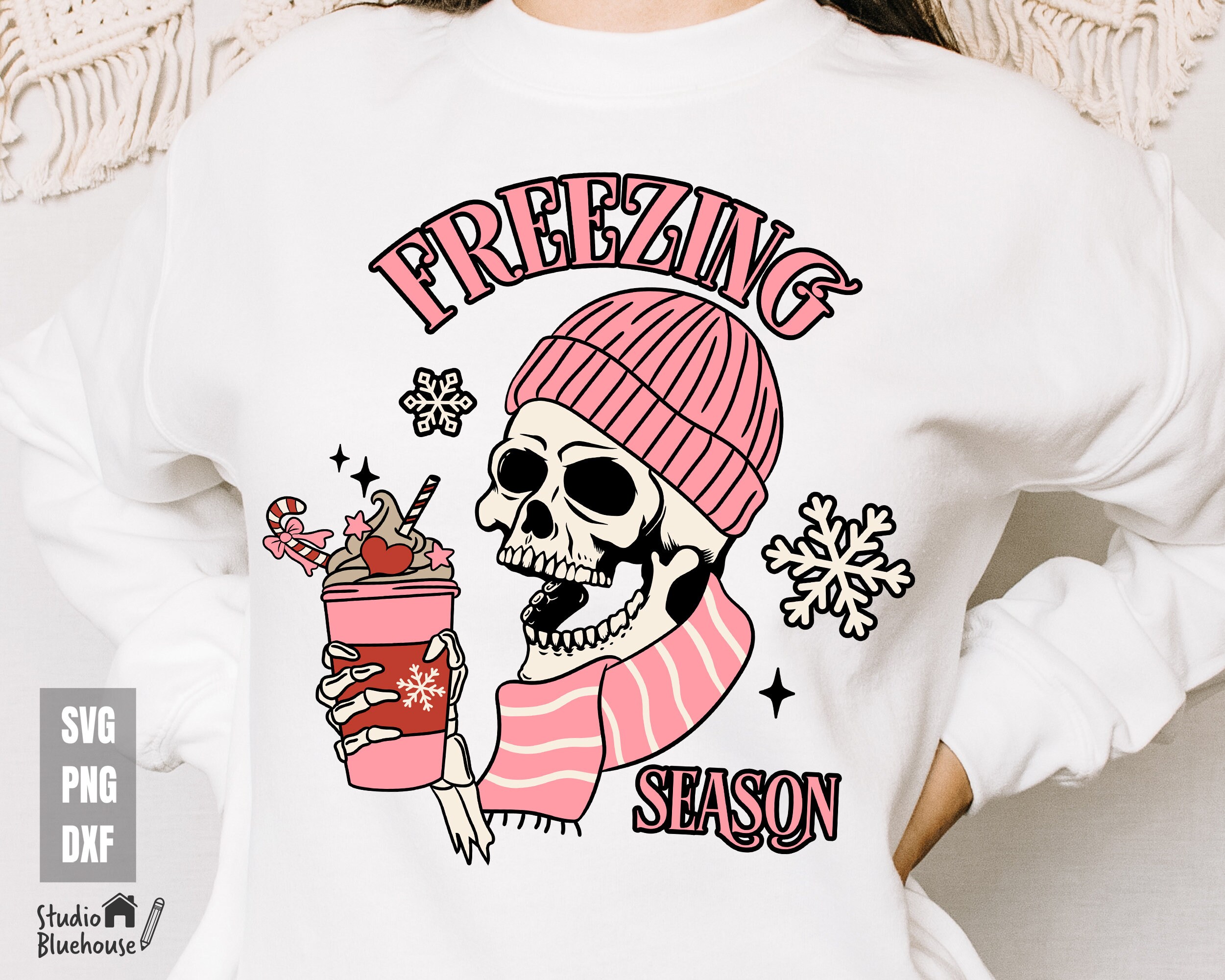 Freezing Season Svg PNG Skull Cutfile Christmas Svg - Etsy
