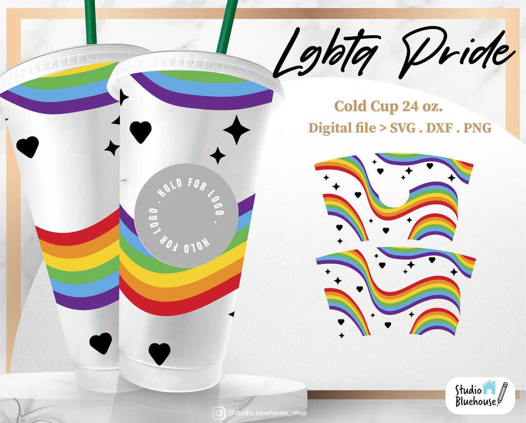 Lgbtq Pride Rainbow Pride Svg Gay Pride Svg Lgbtq Svg for Sbux 24oz ...
