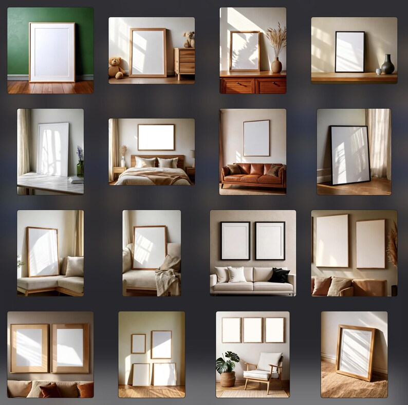 50 Frame Mockup Bundle: PSD Smart Object, Wall Art Display - Etsy
