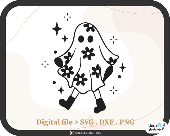Ghost Girl Svg Floral Ghost Svg Halloween Svg Cute Ghost - Etsy