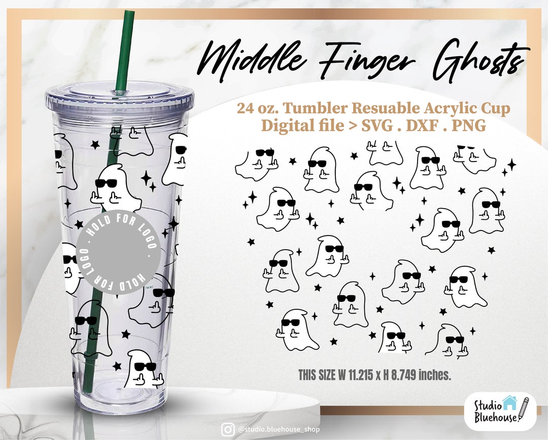 Middle Finger Ghosts Svg Halloween Svg Funny Ghost Svg Full Wrap for ...