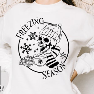 Freezing Season Svg Skull Cutfile Christmas Svg Skellie , Winter, Cocoa ...