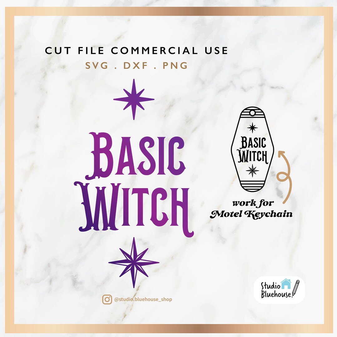 Motel Keychain Svg Basic Witch Svg Halloween Quote Svg Vintage Keychain Svg Cut File for Cricut ...
