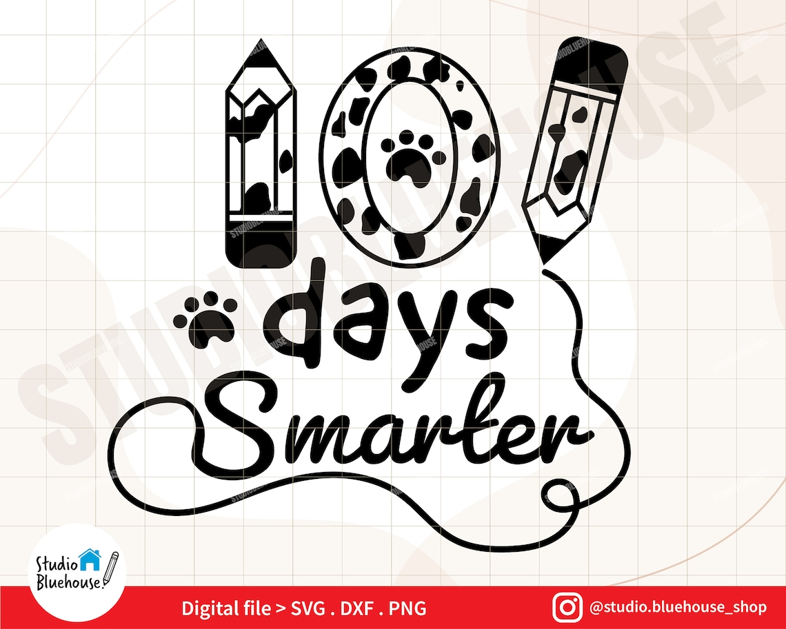 101 Days Smarter Svg 101 Days of School Dalmatian SVG - Etsy