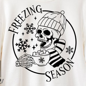 Freezing Season Svg Skull Cutfile Christmas Svg Skellie , Winter, Cocoa ...