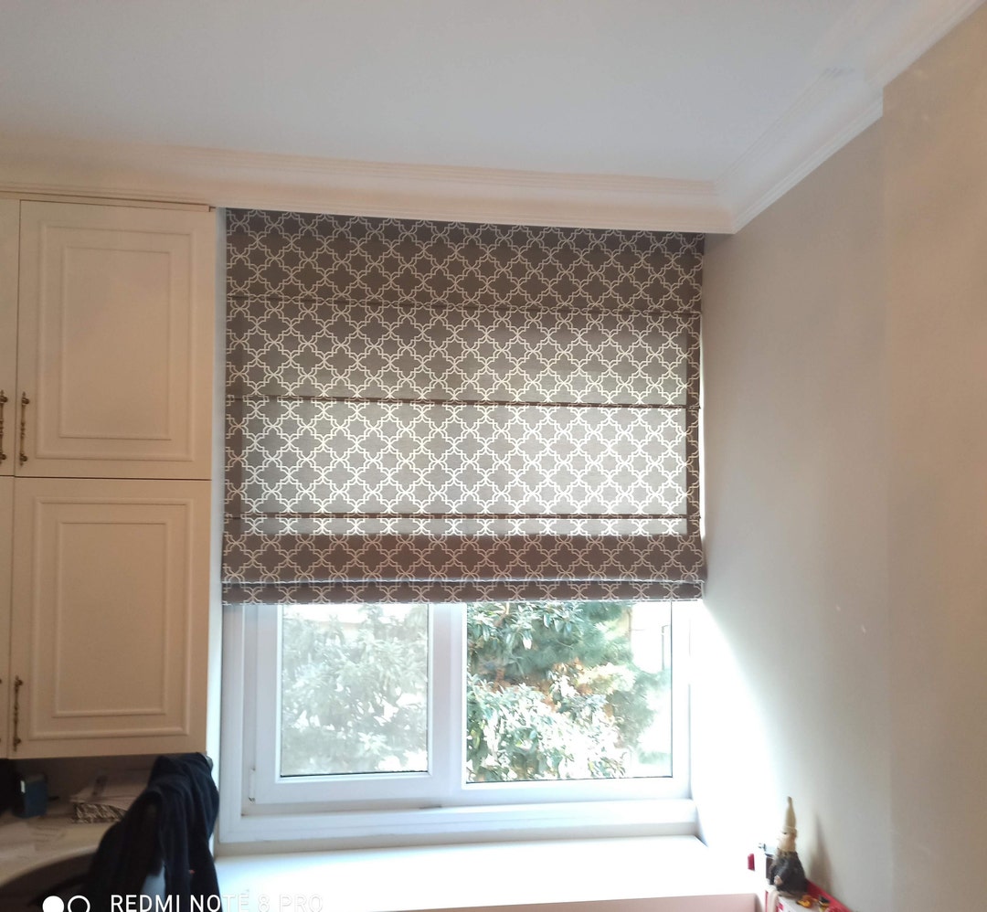 Classic Pattern Roman Shades Sleek Roman Shade Curtain Design Gothic ...