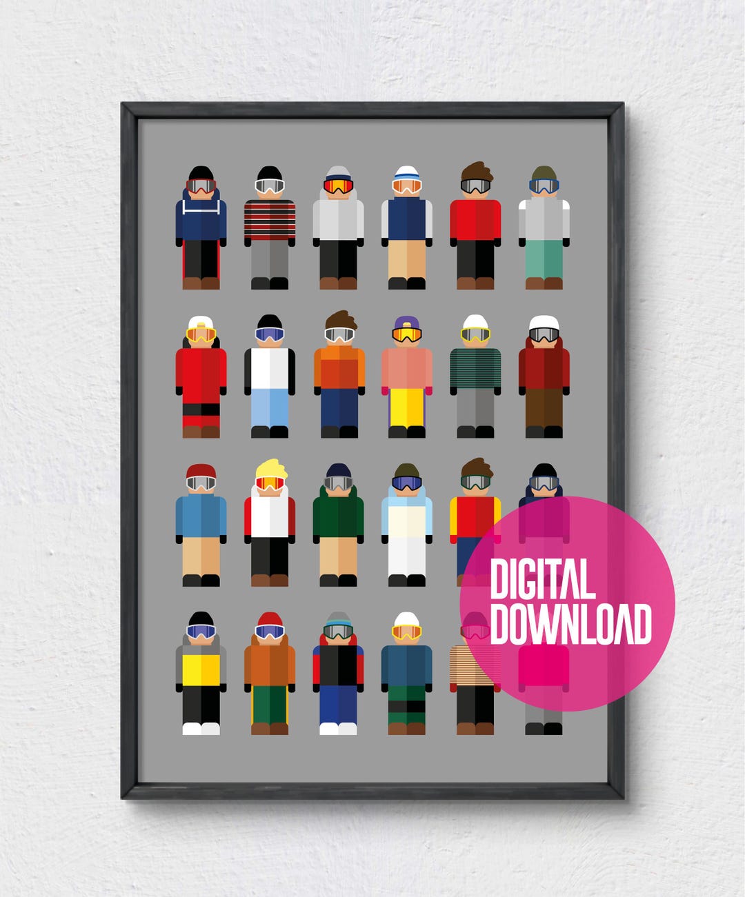 Terje Haakonsen Iconic Snowboarding Outfits Minimalist Illustration ...