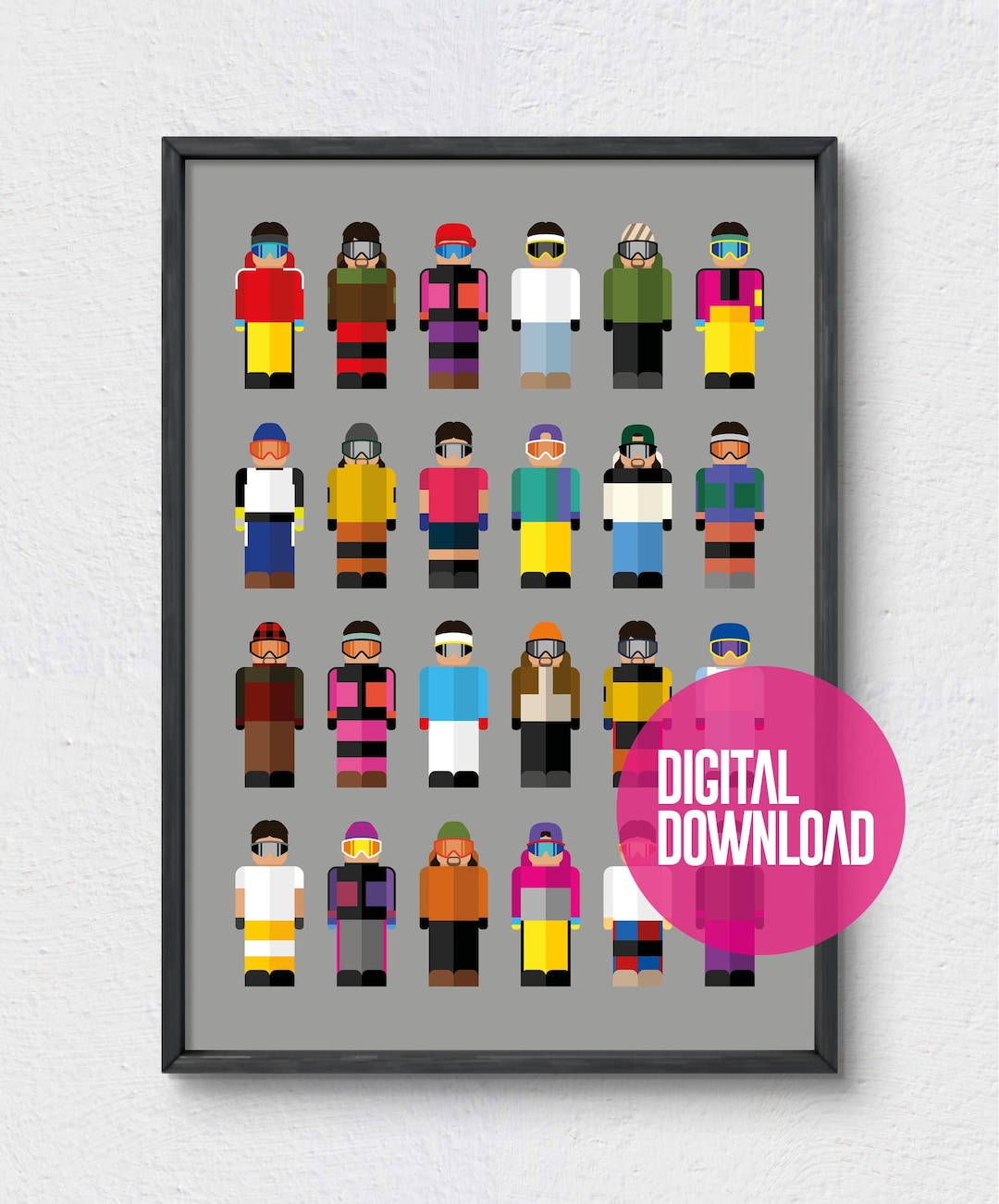 Craig Kelly Iconic Snowboarding Outfits Minimalist Illustration Digital ...