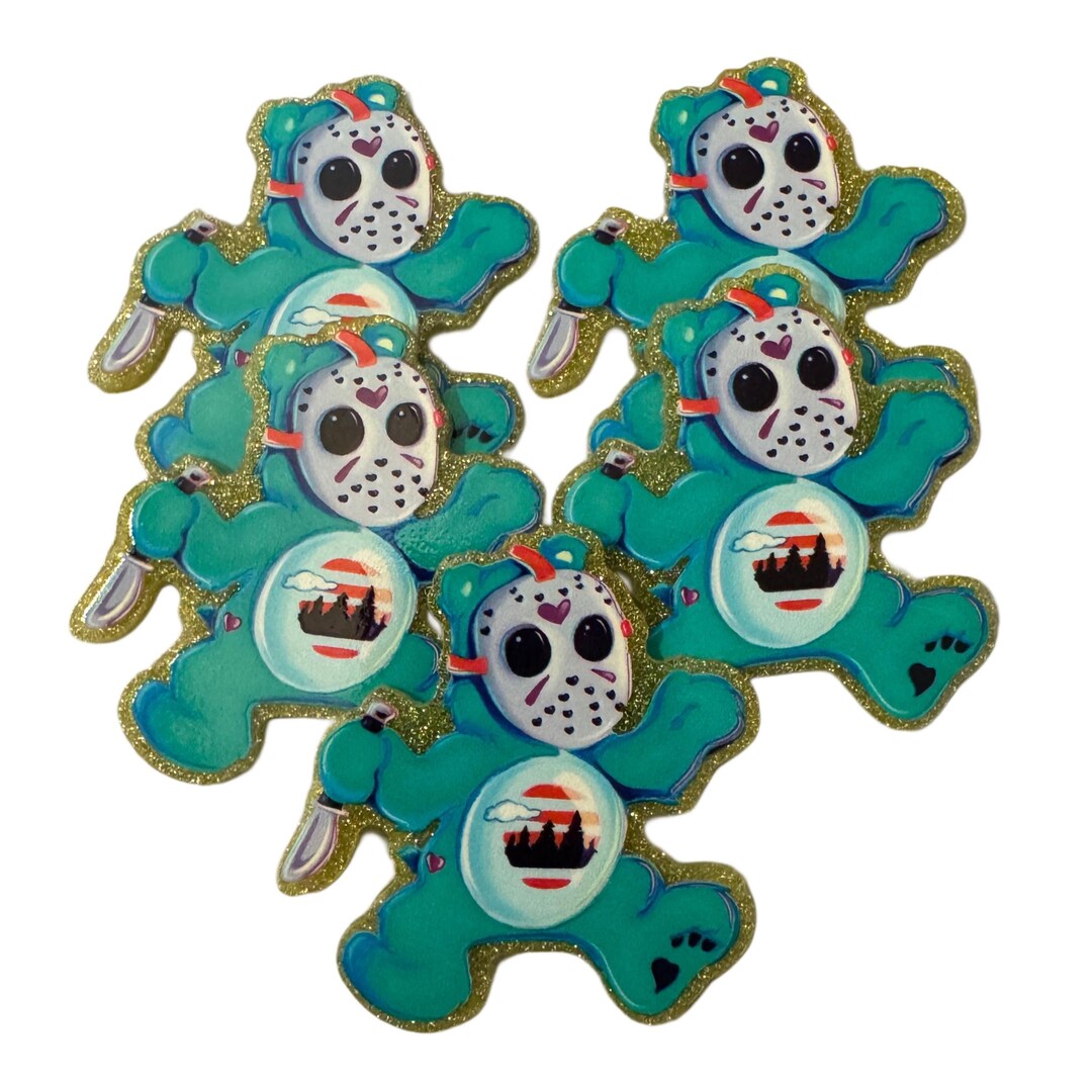 5 Pieces Jason Care Bear Friday the 13th Halloween Horror Flatback One ...