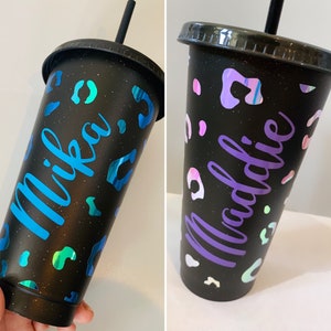 Personalised Leopard Print Cold Cup // Personalised Cold Cup, Leopard ...