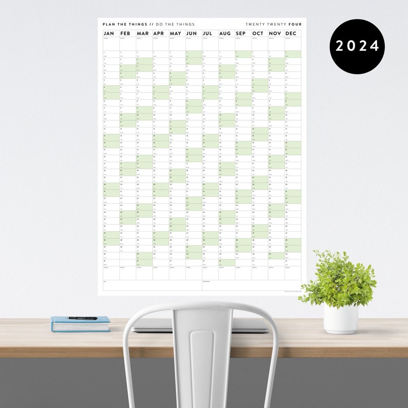 Giant 2024 Wall Calendar 2024 Large Wall Planner Annual | Etsy