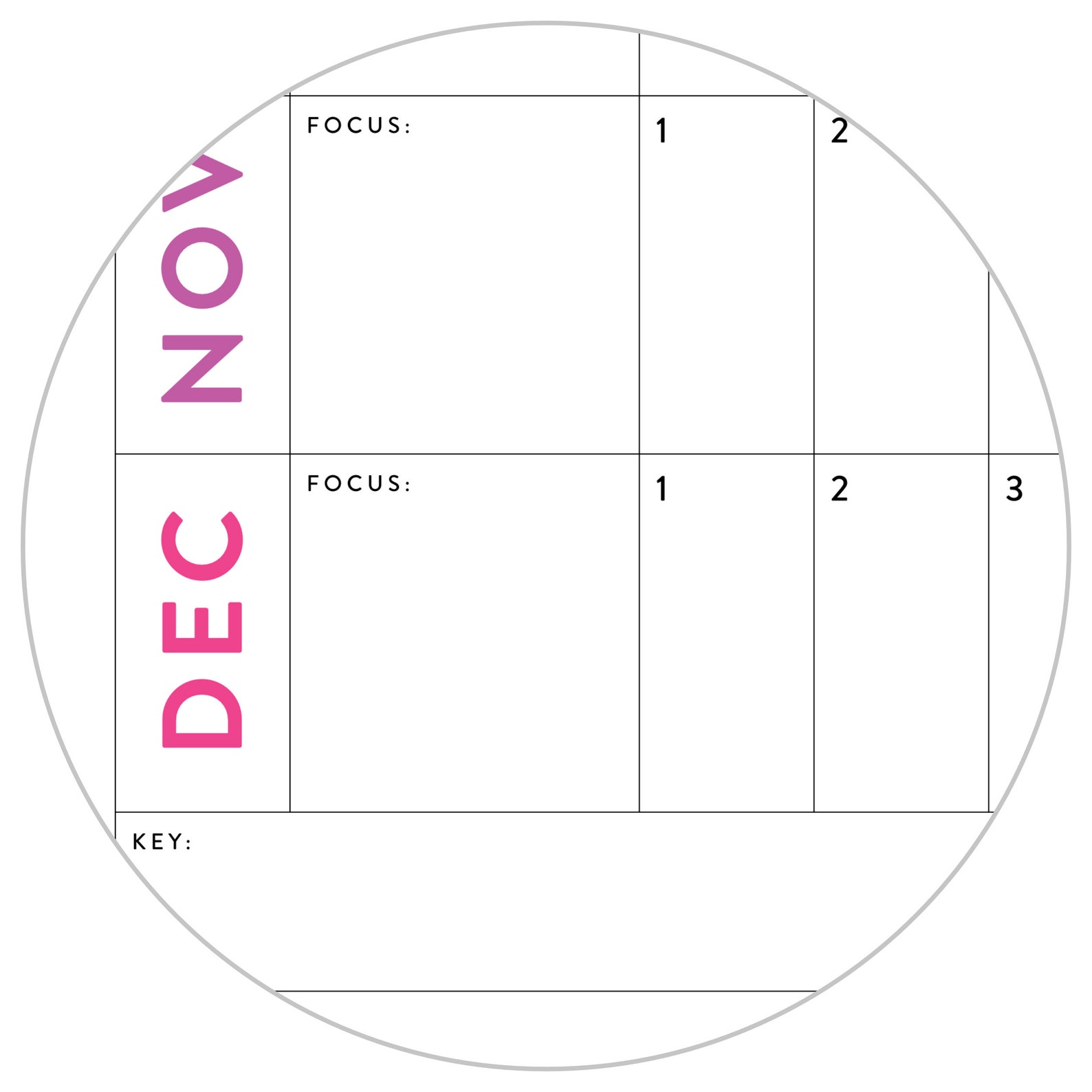 PRINTABLE Perpetual / Forever Wall Calendar Digital PDF Instant ...