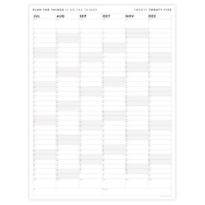 PRINTABLE Six Month Giant Wall Calendar SET 2025 | Half Year Planner Annual Set | 6 Month Wall ...