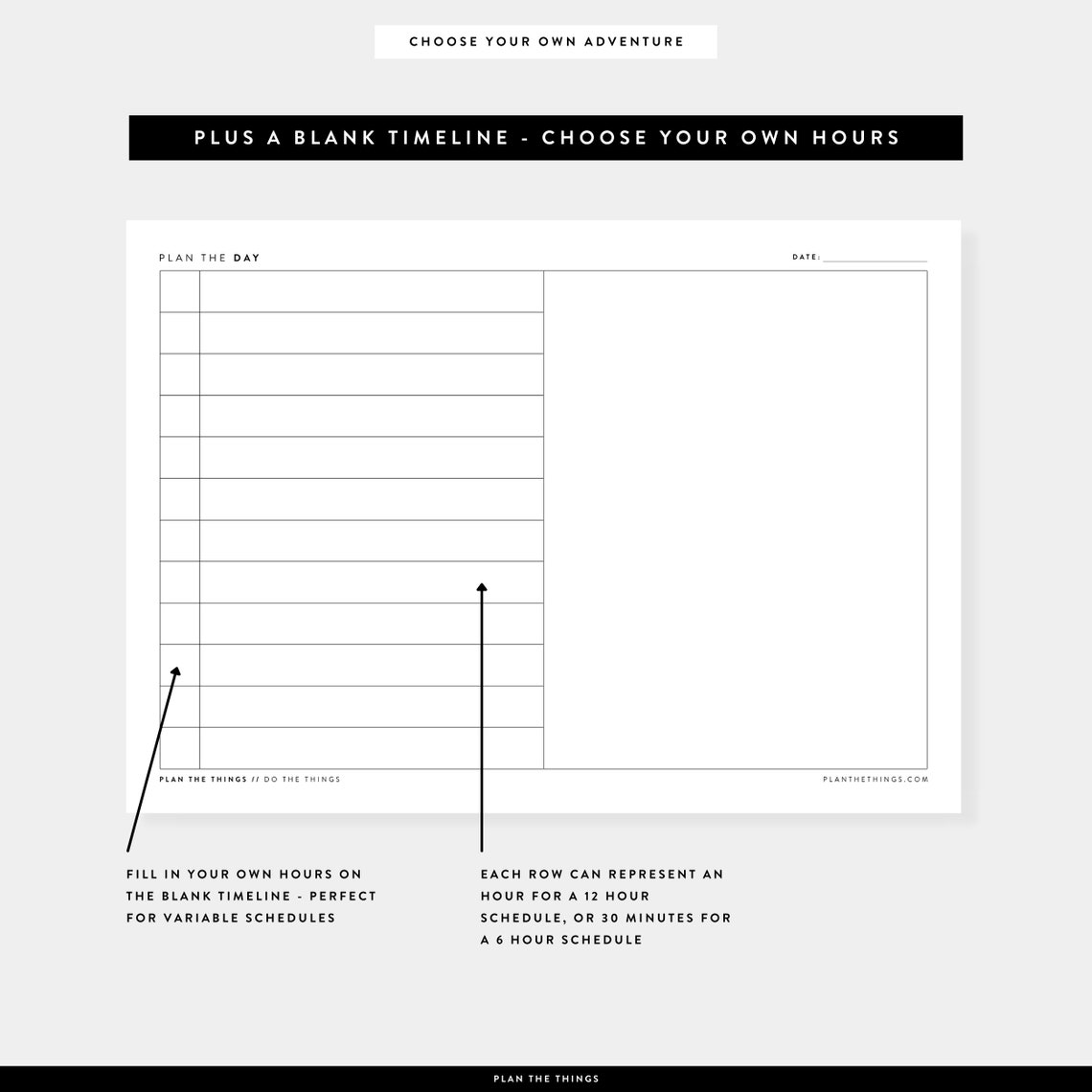 Daily Simple Schedule With Vertical Timeline Printable PDF - Etsy