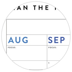 August Start Giant Undated Perpetual / Forever Wall Calendar ...