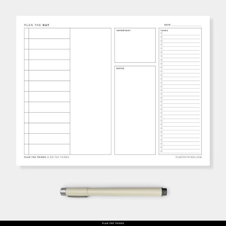 Daily Dashboard With Vertical Timeline Printable PDF Undated - Etsy
