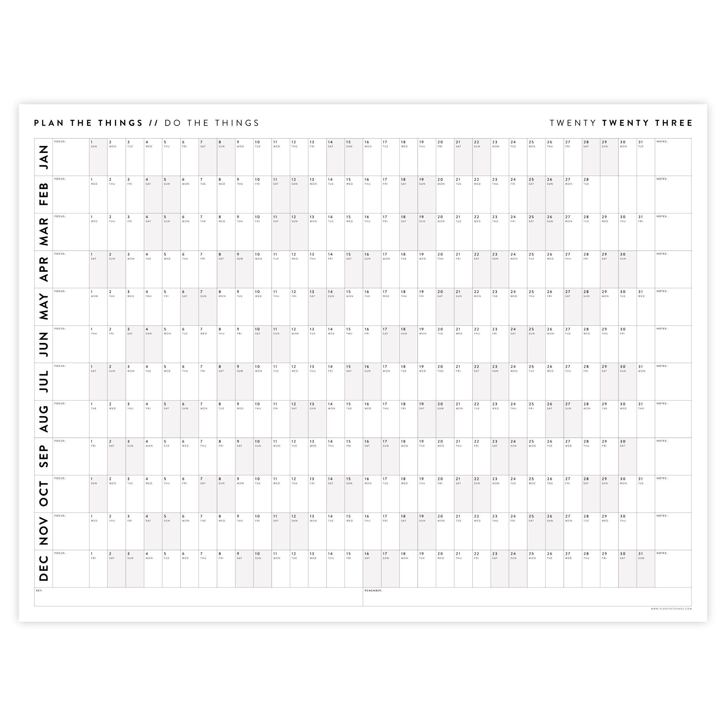 Giant 2023 Wall Calendar 2023 Wall Planner Annual Planner Etsy UK