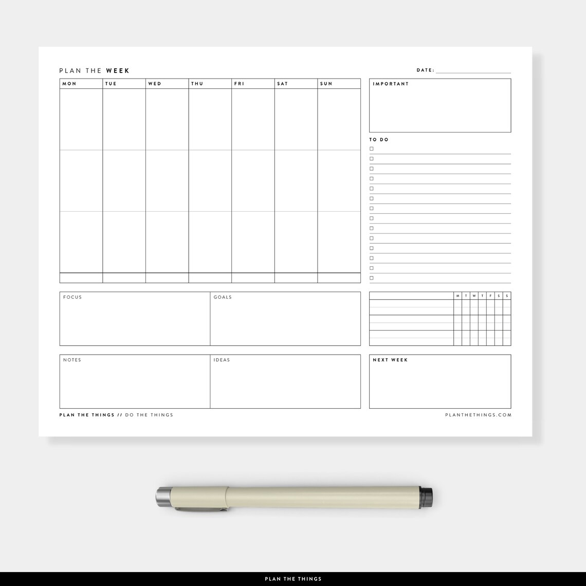 Week at a Glance Printable Weekly Dashboard Weekly - Etsy