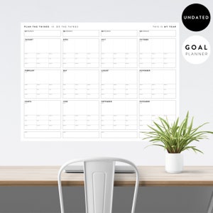 PRINTABLE Undated Focus + Goals Annual Wall Planner | Digital PDF ...
