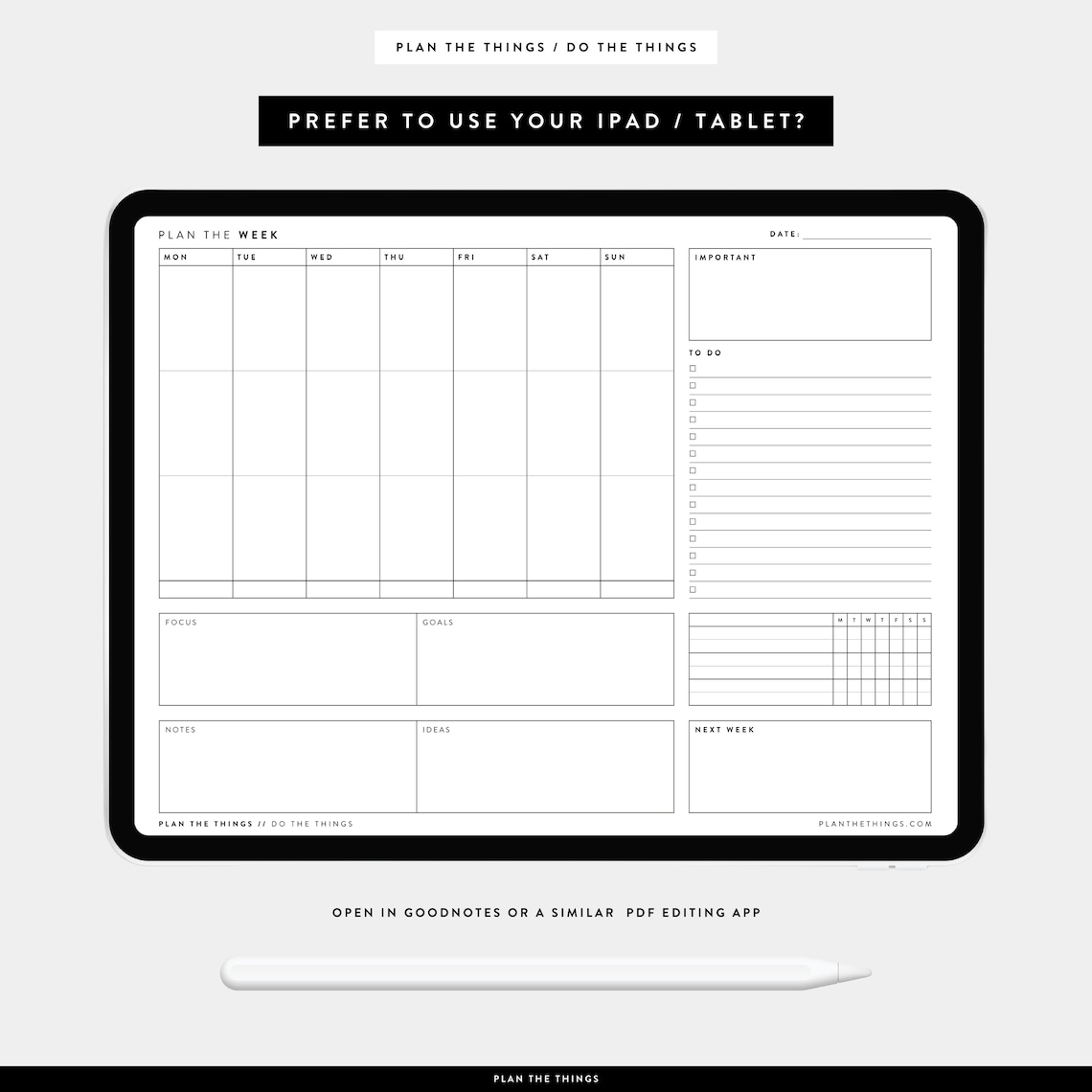 Week at a Glance Printable Weekly Dashboard Weekly - Etsy