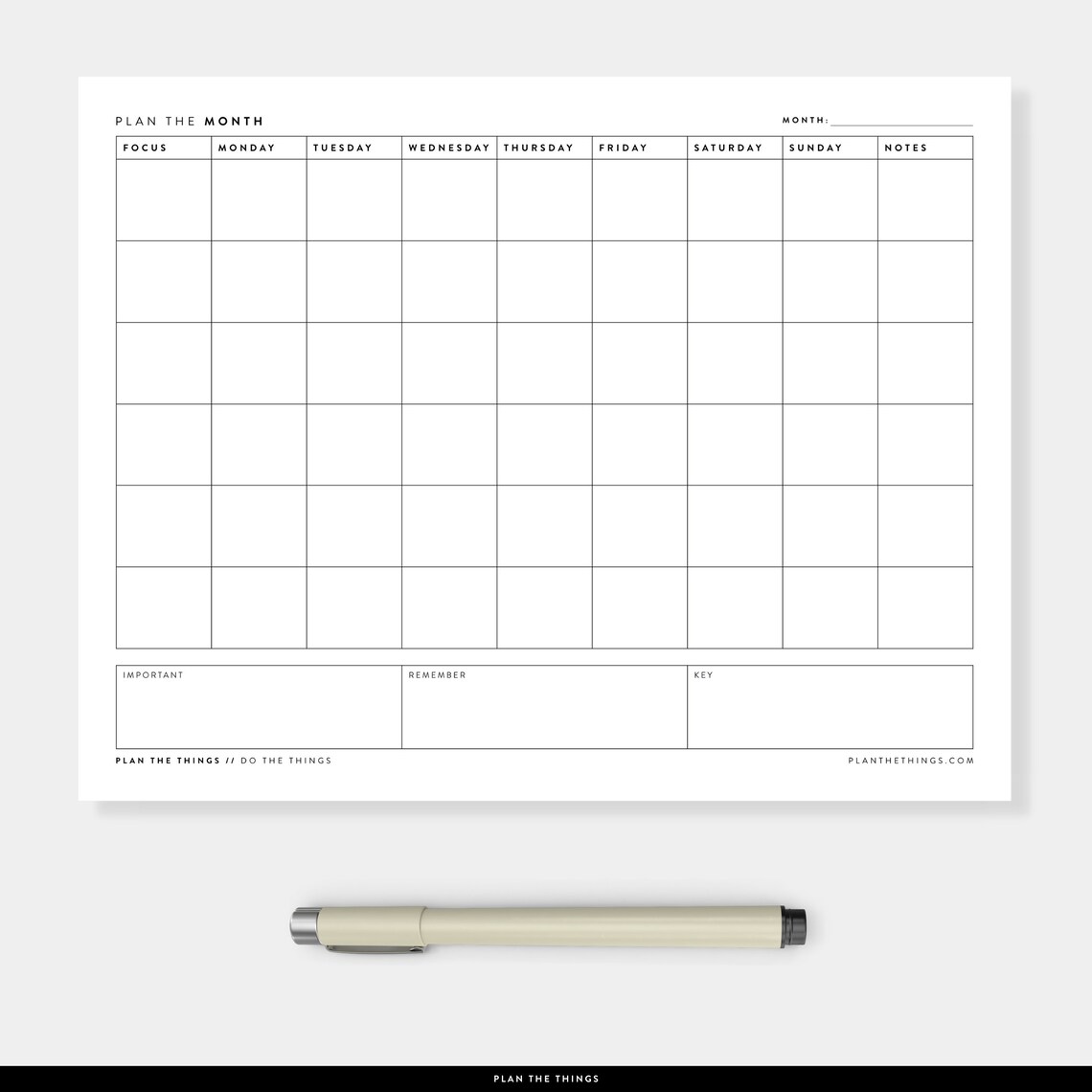 Monthly Focus Notes Undated Planner Printable Monthly - Etsy