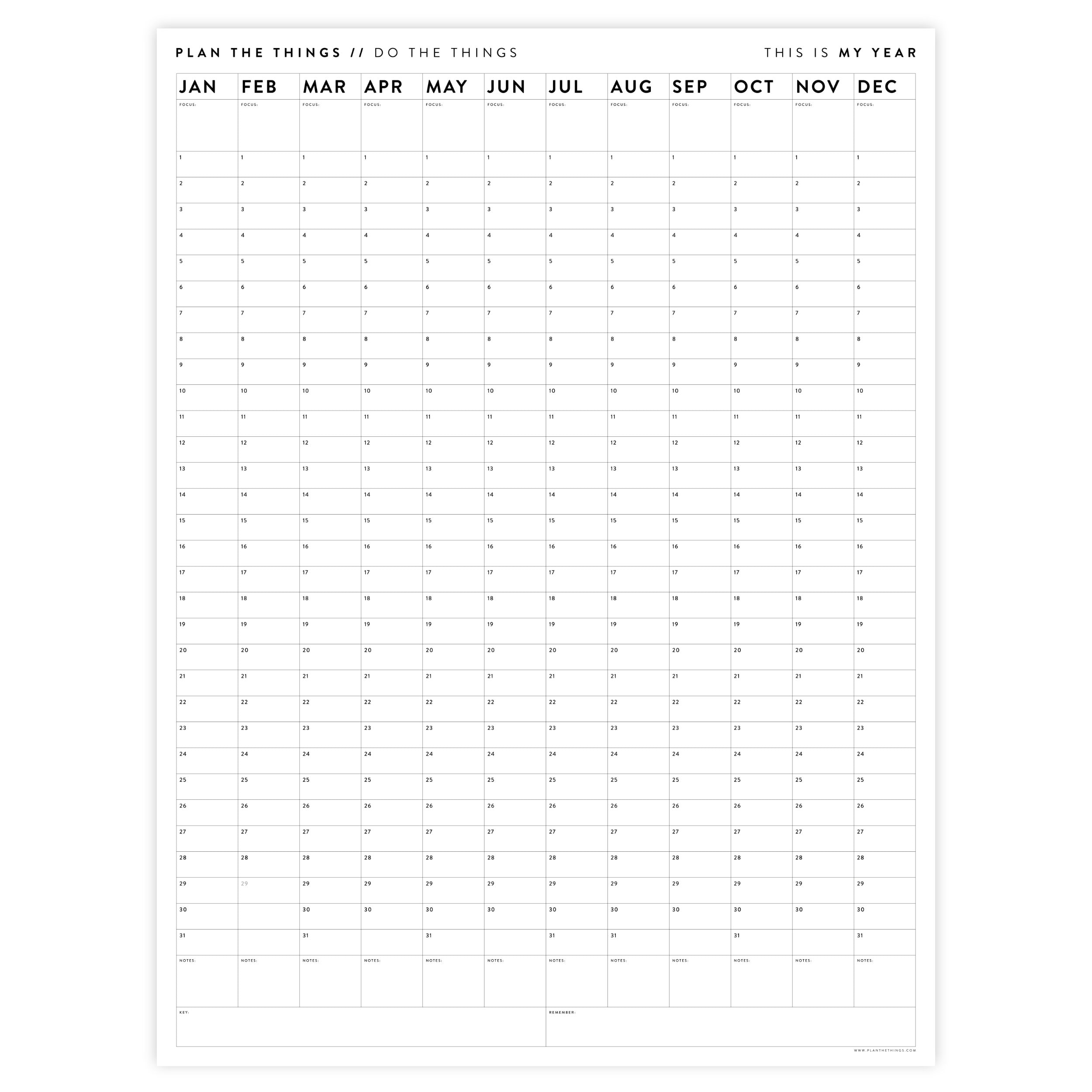 PRINTABLE Perpetual / Forever Wall Calendar Digital PDF | Etsy