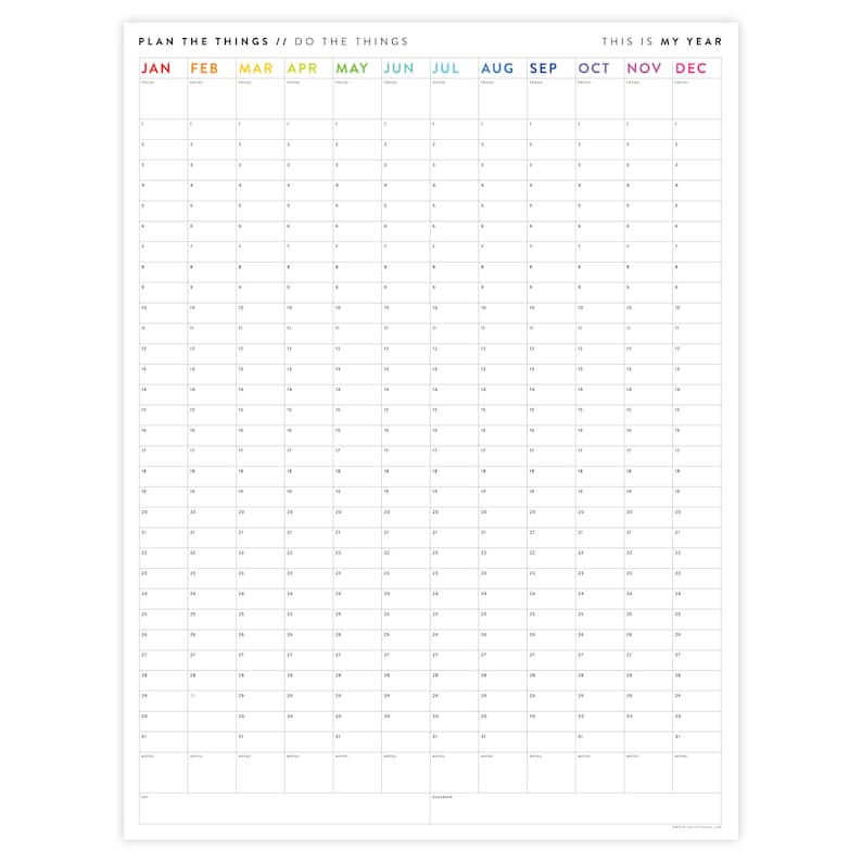 PRINTABLE Perpetual / Forever Wall Calendar Digital PDF - Etsy