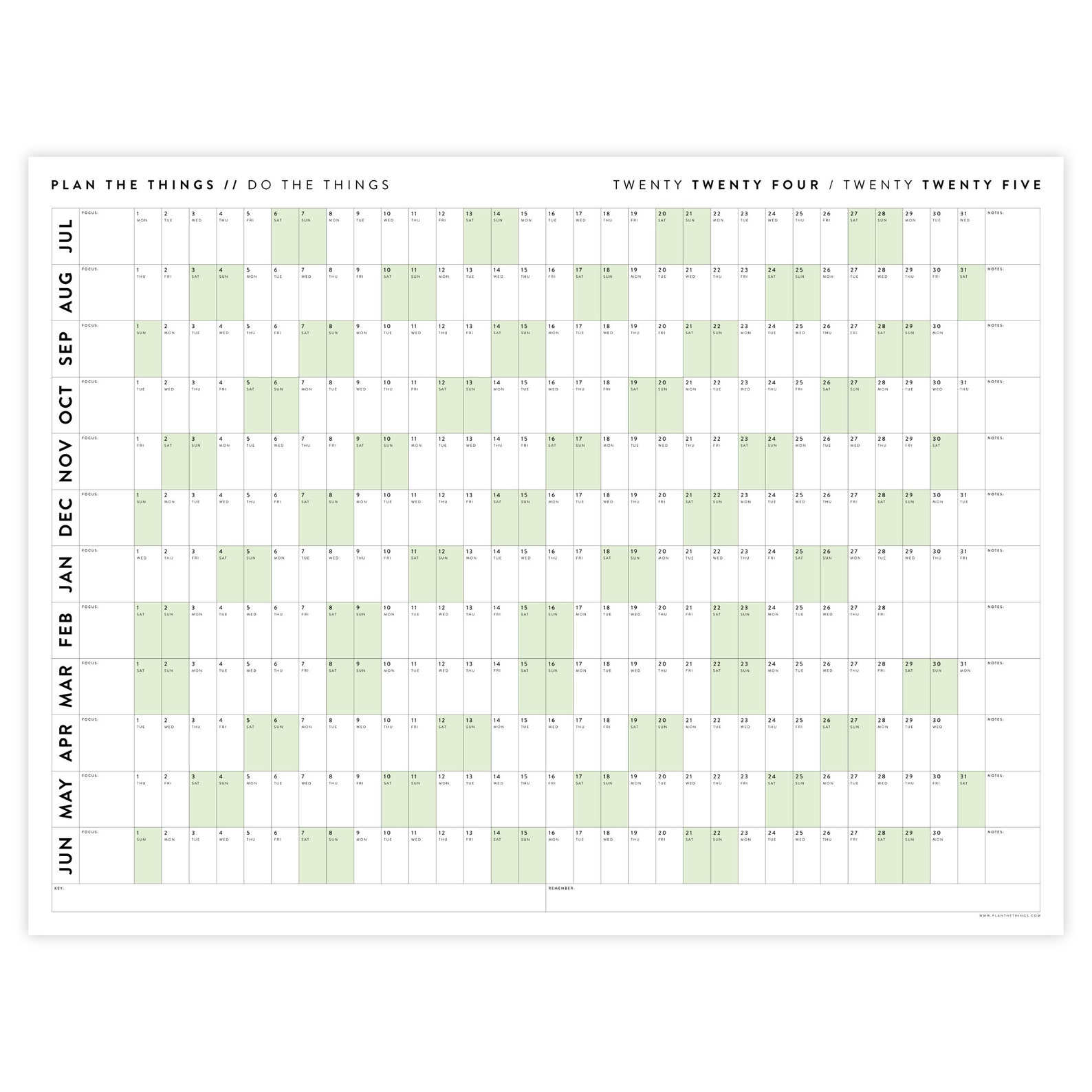 PRINTABLE 2024 2025 JULY Start Academic Wall Calendar PDF Instant ...